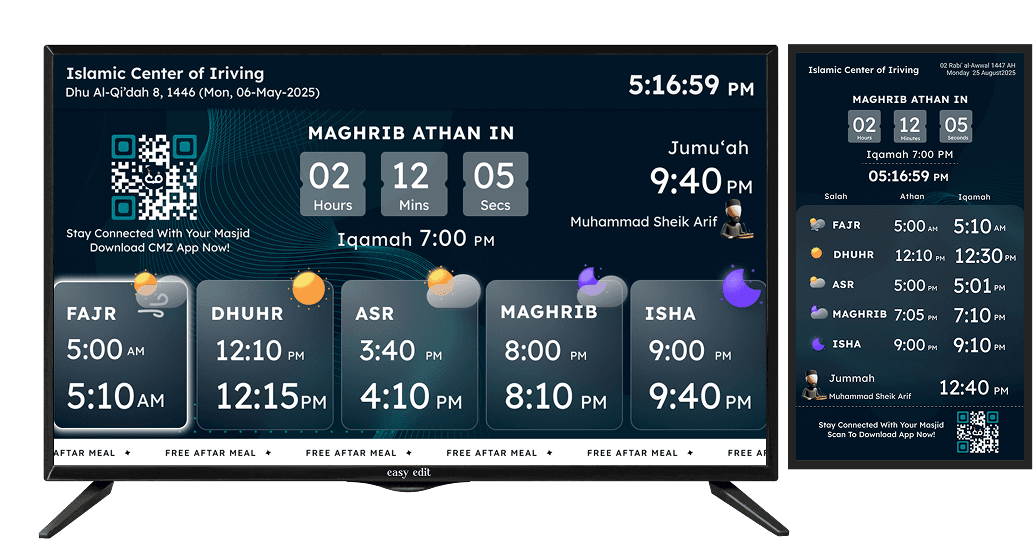 Free Masjid Display Software & Mosque Digital Signage